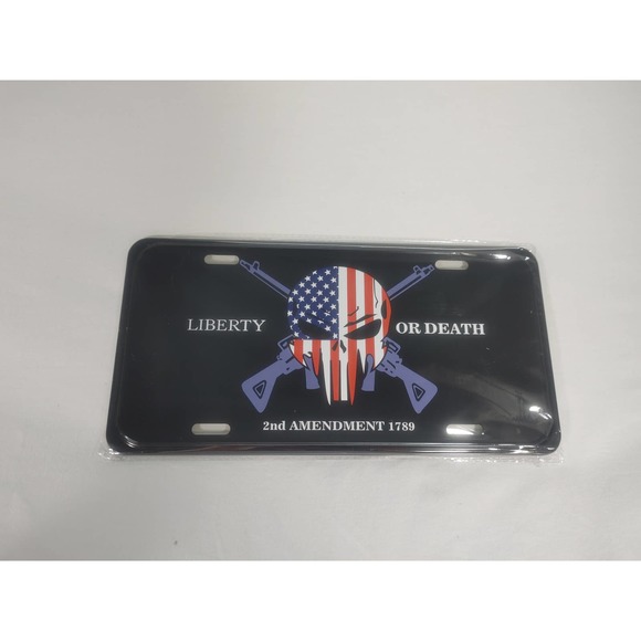 Other | Liberty Or Death Punisher American Flag License Plate | Poshmark